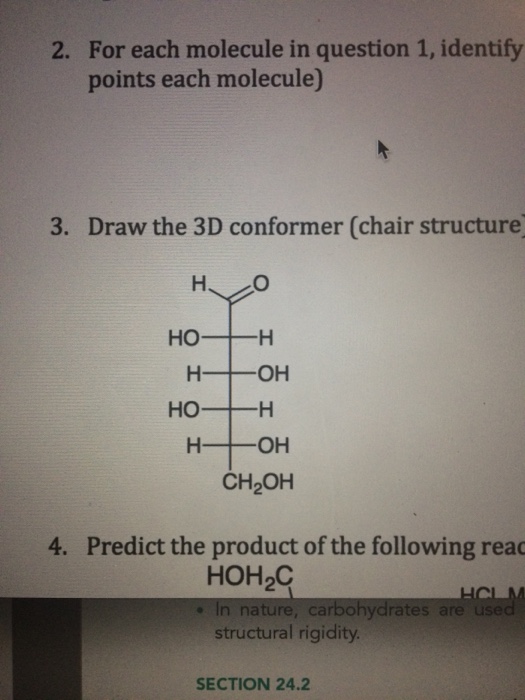 Solved For each molecule in question 1, identify points each | Chegg.com