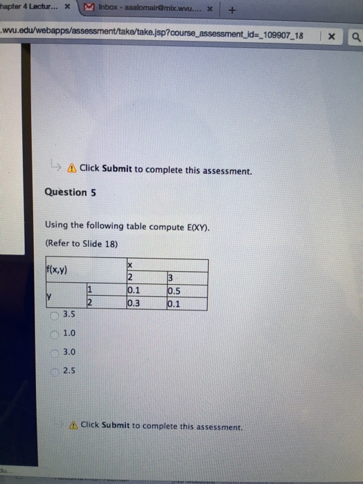 Solved Using the following table compute E(XY). (Refer to | Chegg.com
