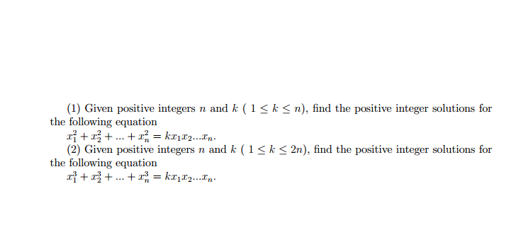 Given positive integers n and k ( 1 le k le n), find | Chegg.com