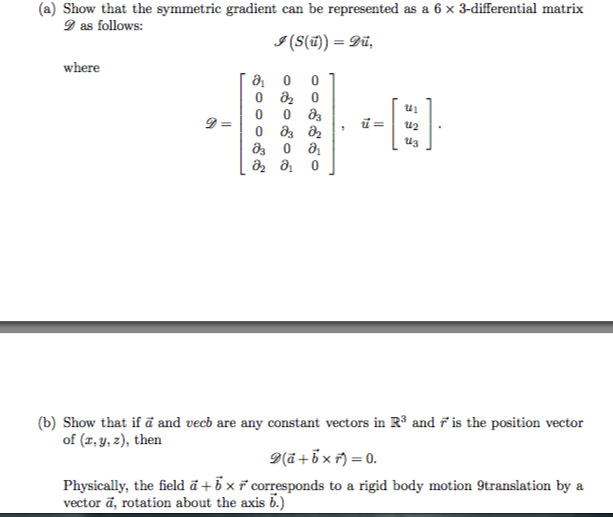 Show that the symmetric gradient can be represented | Chegg.com