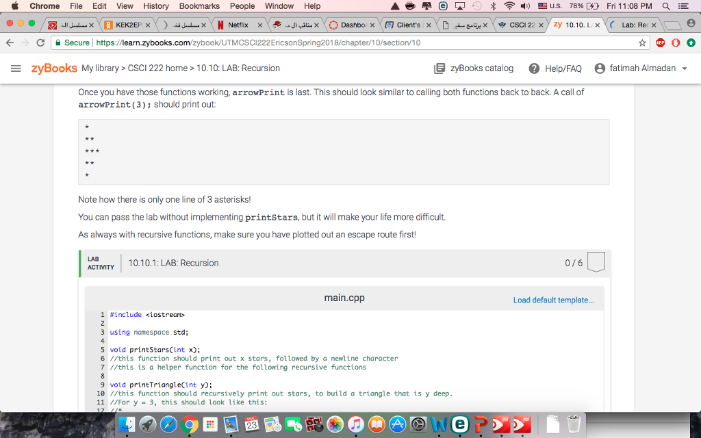 Solved Chrome File Edit View History Bookmarks People Window | Chegg.com