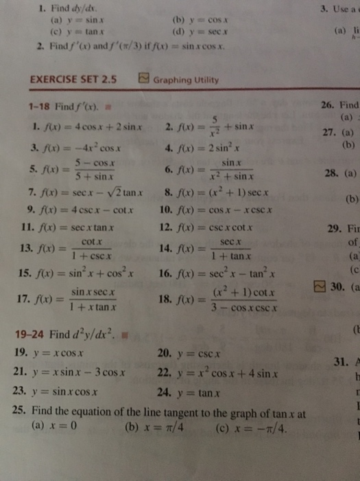 Solved Find f'(x). f(x) = cot x/1+csc x f(x) = sin x sec | Chegg.com