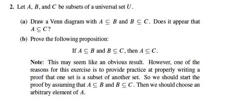 Solved 2. Let A, B, and C be subsets of a universal set U. | Chegg.com
