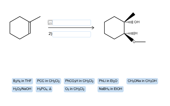 Solved B2H6 in THF PCC in CH2CI2 PhCO3H in CH2Cl2 Phui in | Chegg.com