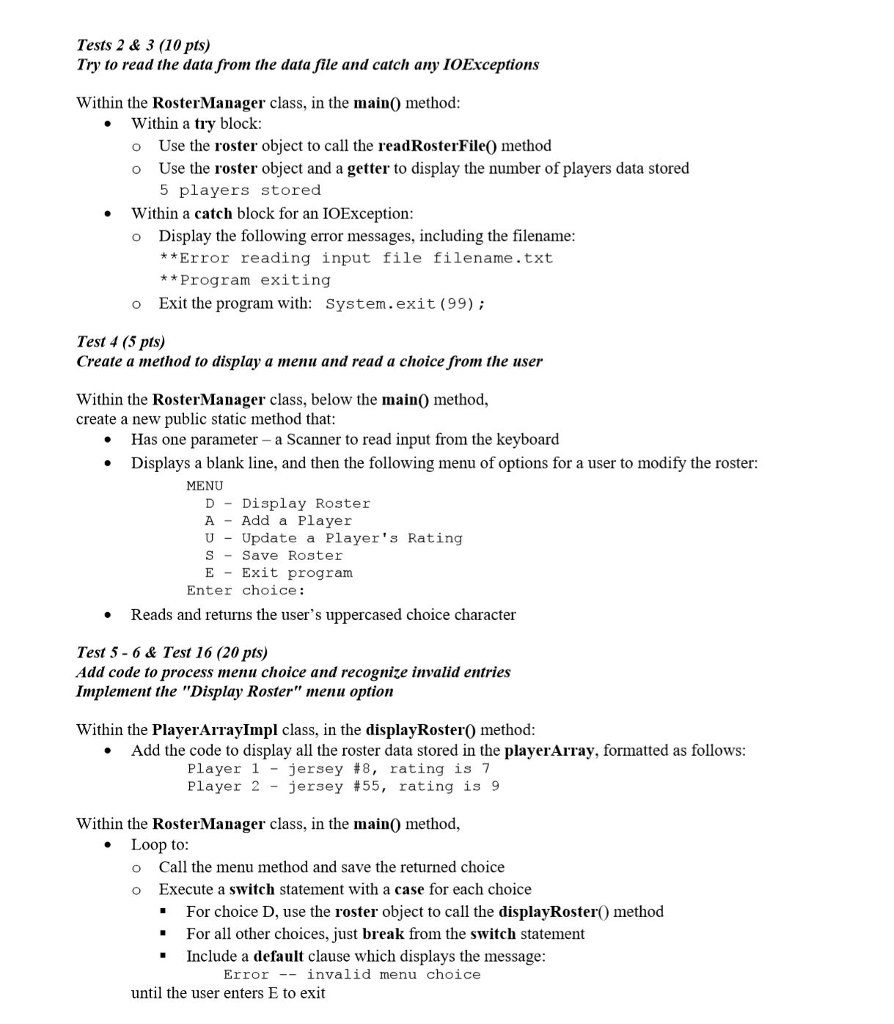 ...Player.java... /** * Class Player defines | Chegg.com