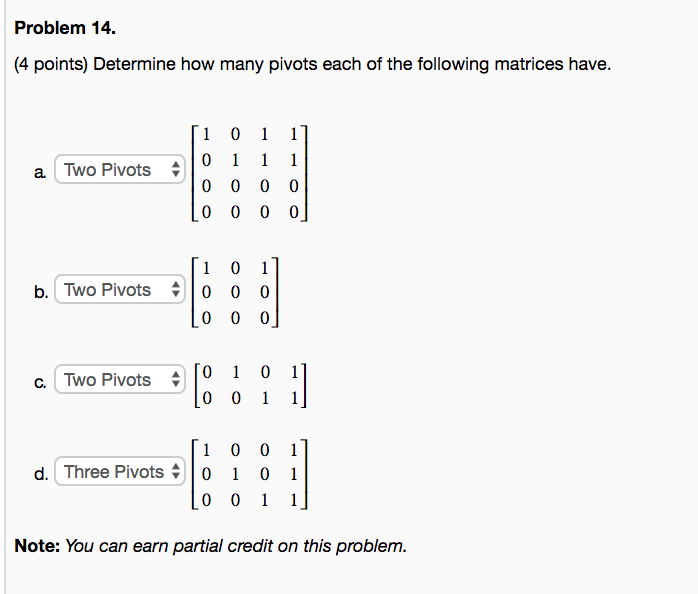 Solved Determine how many pivots each of the following | Chegg.com