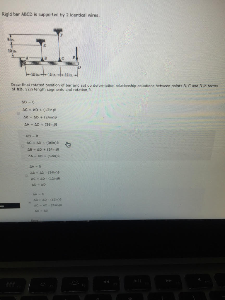 Solved Rigid bar ABCD is supported by 2 identical wires. | Chegg.com Solved Rigid bar ABCD is supported by 2 identical wires. | Chegg.com