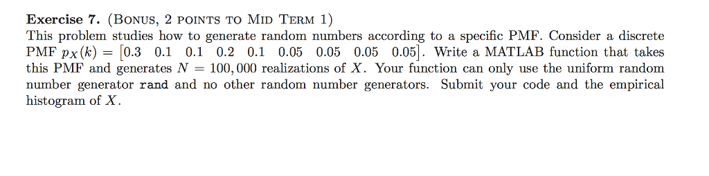 Solved This problem studies how to generate random numbers | Chegg.com