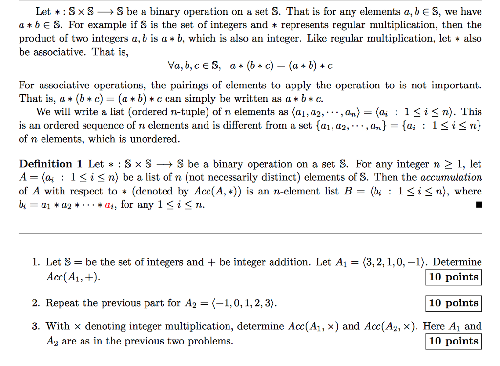 Solved Let *: S times S rightarrow S be a binary operation | Chegg.com