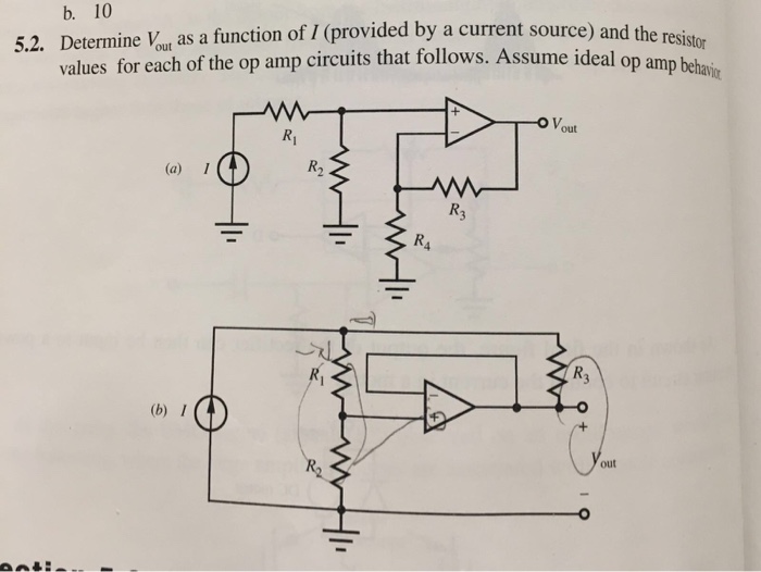 Solved Determine Vout As A Function Of I Provided By A 