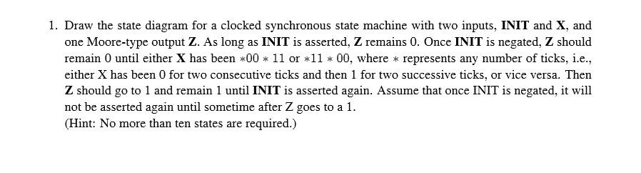 Solved Draw the state diagram for a clocked synchronous | Chegg.com