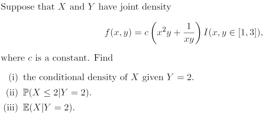 Solved Suppose that X and Y have joint density C2 where is a | Chegg.com