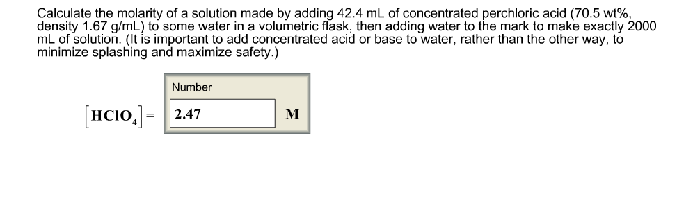 Solved Calculate the molarity of a solution made by adding | Chegg.com