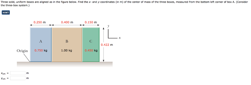 Solved Three solid, uniform boxes are aligned as in the | Chegg.com