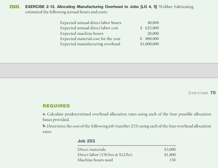 Solved Allocating Manufacturing Overhead to Jobs [LO 4, 5] | Chegg.com