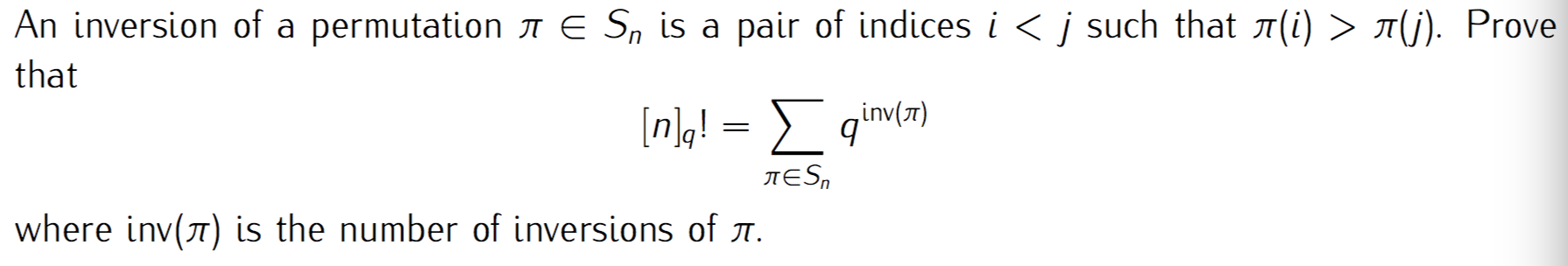 Solved An inversion of a permutation pi S_n is a pair of | Chegg.com