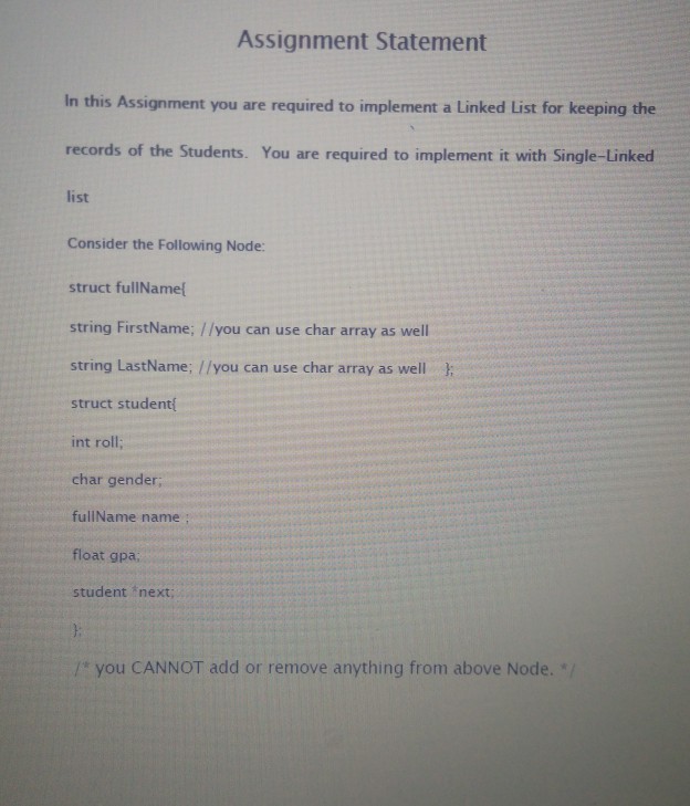 Solved Assignment Statement In this Assignment you are | Chegg.com