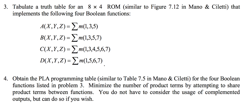 Solved Tabulate a truth table for an 8 times 4 ROM (similar | Chegg.com