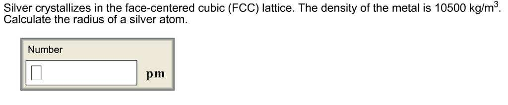 Solved Silver crystallizes in the face-centered cubic (FCC) | Chegg.com