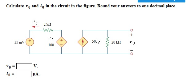 Solved Calculate v0 and i0 in the circuit in the figure. | Chegg.com