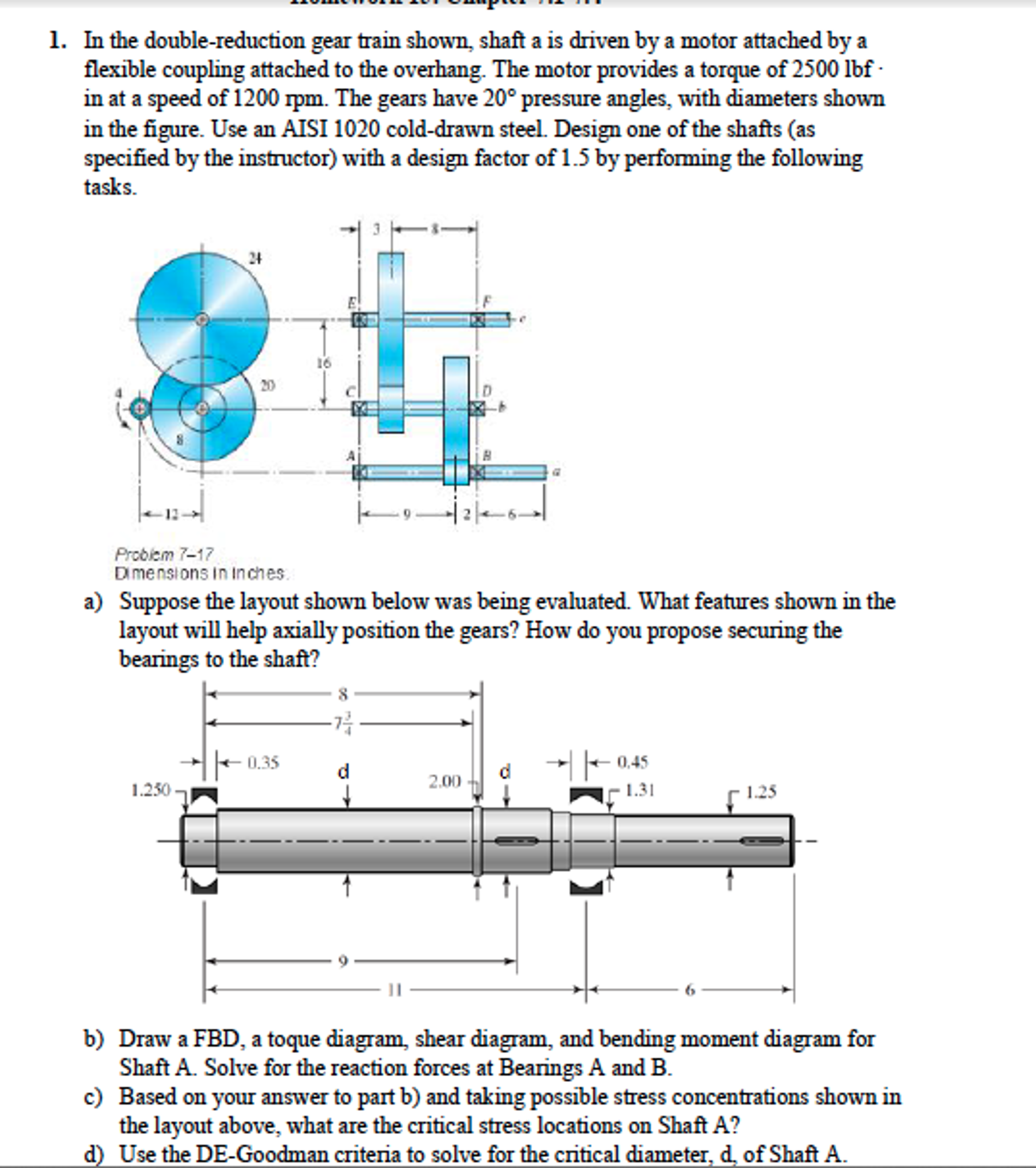 Solved In the double-reduction gear train shown, shaft a is | Chegg.com