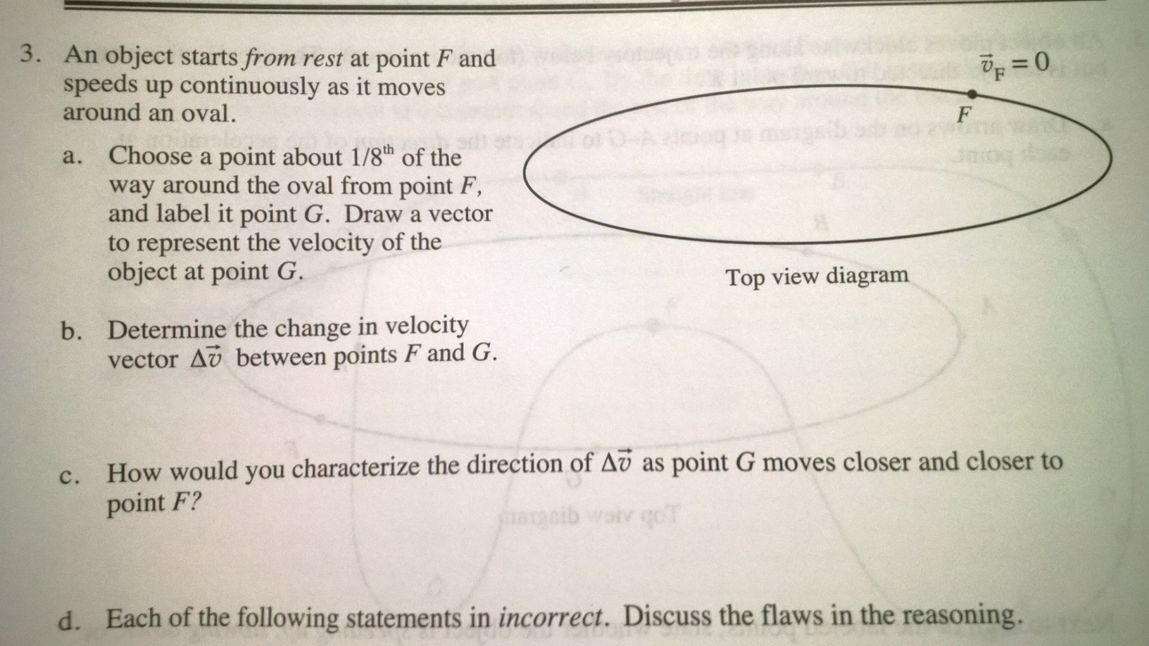 Solved 3. An object starts from rest at point F and speeds | Chegg.com