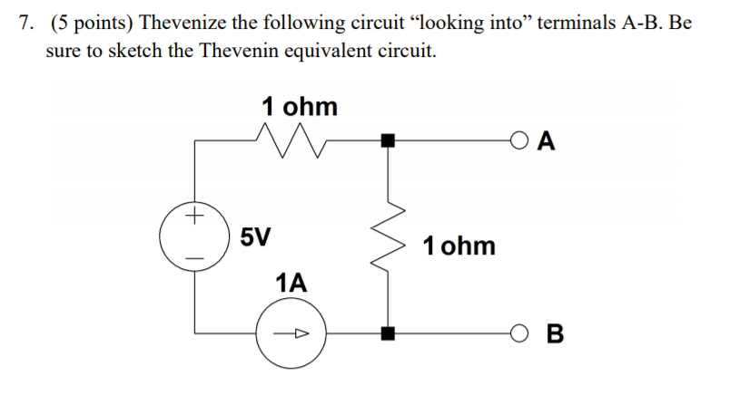 Solved 7. (5 points) Thevenize the following circuit | Chegg.com