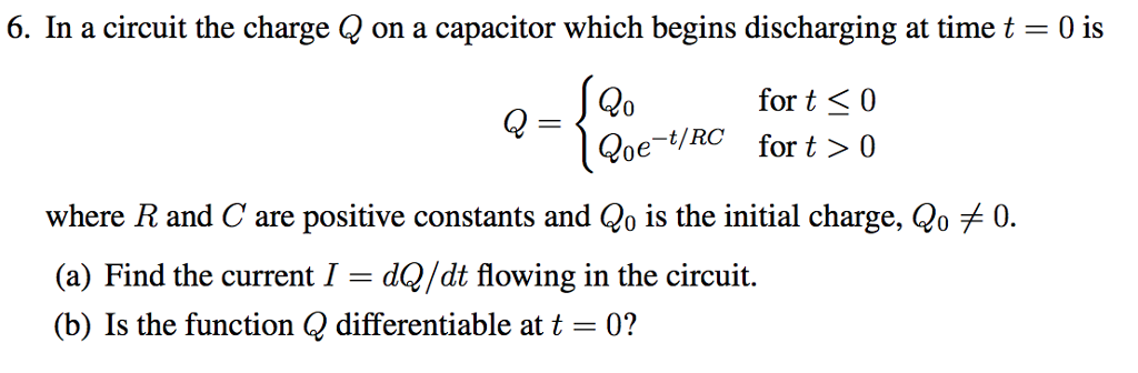 Solved 6. In a circuit the charge Q on a capacitor which | Chegg.com