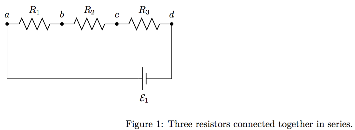 Solved R2 R3 d Figure 1: Three resistors connected together | Chegg.com