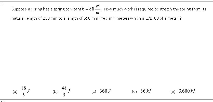 Solved Suppose a spring has a spring constantk 80-. How much | Chegg.com