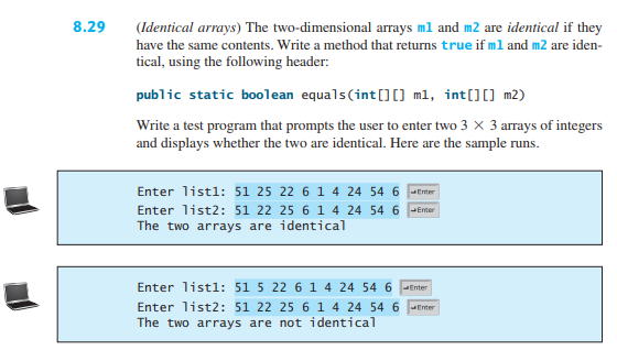 Solved 8.29 (ldentical arrays) The two-dimensional arrays ml | Chegg.com