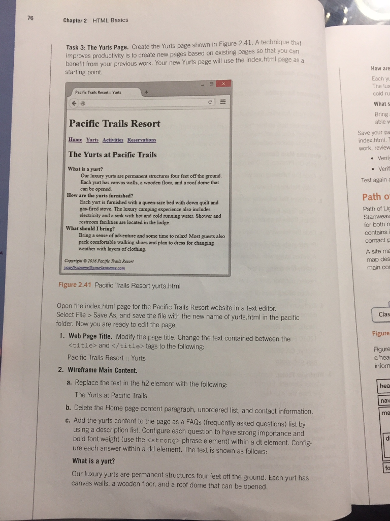 74 Chapter 2 HTML Basics contains t for the website. | Chegg.com