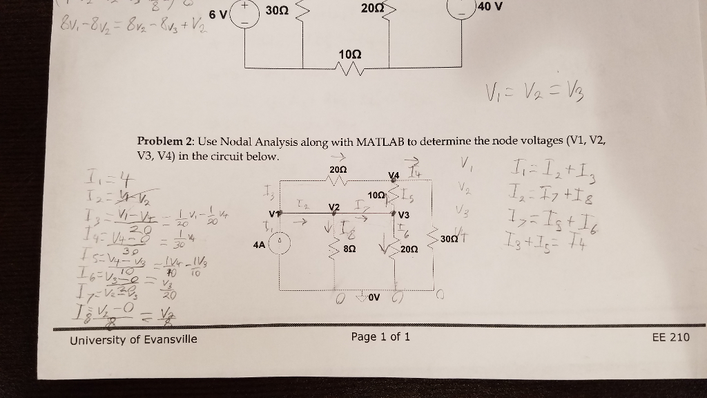 Solved Use Nodal Analysis along with MATLAB to determine the | Chegg.com
