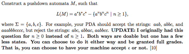 Construct a pushdown automata M, such that where Σ = | Chegg.com