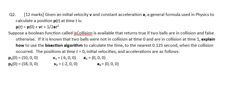 Solved Given an initial velocity v and constant acceleration | Chegg.com