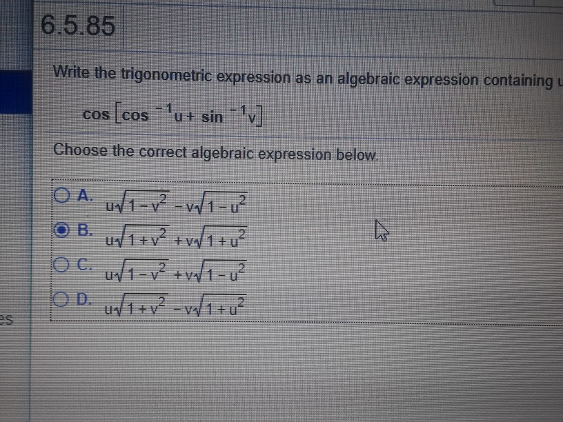 Solved 6.5.85 Write the trigonometric expression as an | Chegg.com