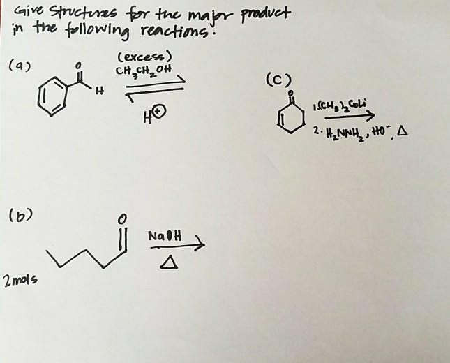 Solved Give structures for the major product in the | Chegg.com