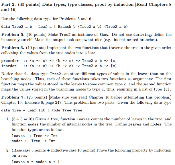 Part 2 45 Points Data Types Type Classes Proof Chegg part-2-45-points-data-types-type-classes-proof-chegg