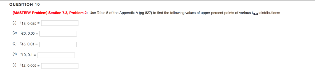 Solved QUESTION 10 (MASTERY Problem) Section 7.3, Problem 2: | Chegg.com