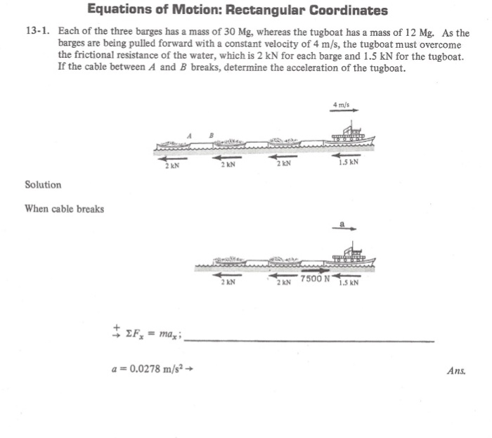 Solved Equations of Motion: Rectangular Coordinates Each of | Chegg.com