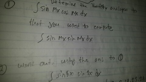 Determine the identity analogies integral sin Mx cos | Chegg.com