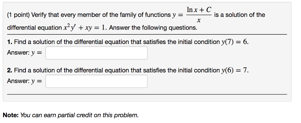 Solved Verify that every member of the family of functions y | Chegg.com