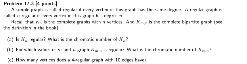 Solved A Simple Graph Is Called Regular If Every Vertex Of 