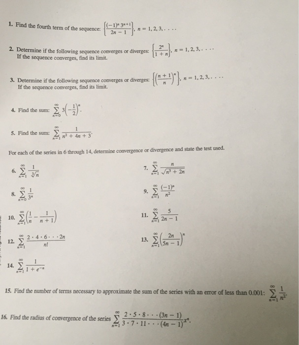 Solved Find the fourth term of the sequence: {(-1)^n 3^n + | Chegg.com