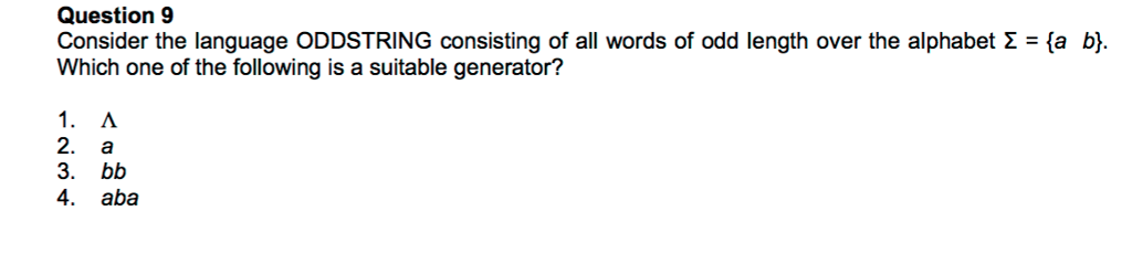 Solved Question 9 Consider the language ODDSTRING consisting | Chegg.com