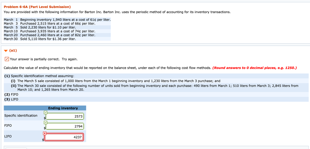Solved Problem 6-6A (Part Level Submission) You are provided | Chegg.com