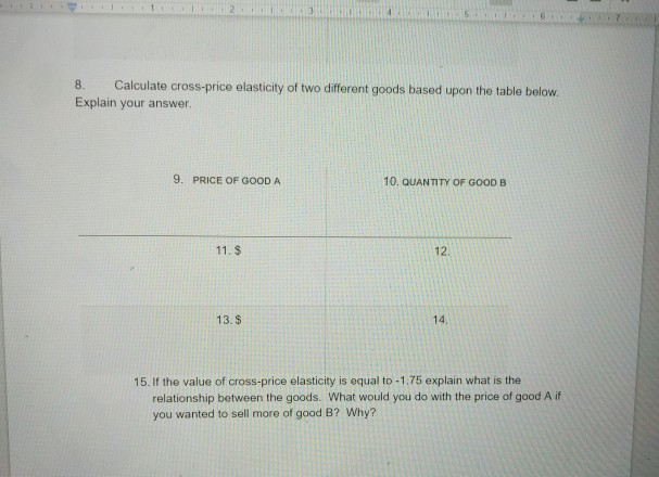 Solved 8. Calculate cross-price elasticity of two different | Chegg.com