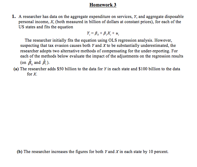 Solved A researcher has data on the aggregate expenditure on | Chegg.com