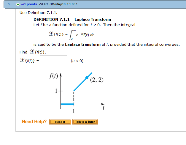 Solved Let f be a function defined for t | Chegg.com