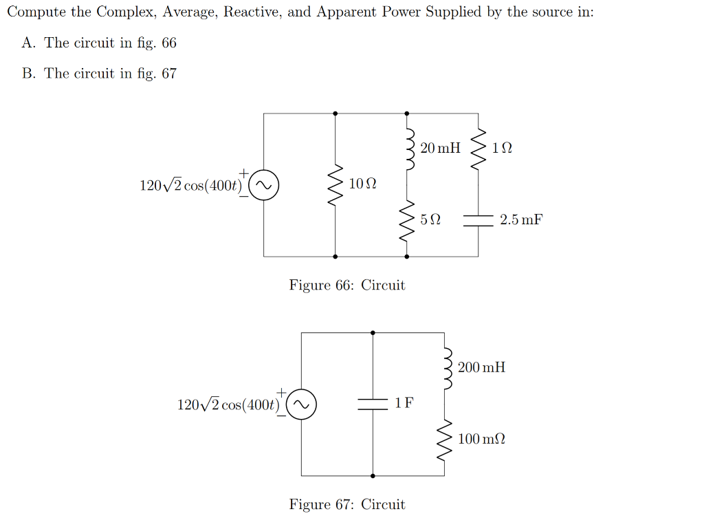 Solved Compute the Complex, Average, Reactive, and Apparent | Chegg.com